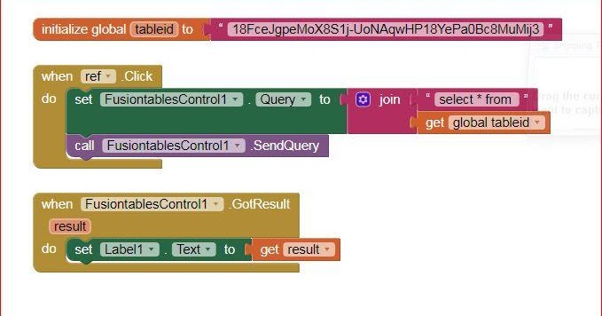AI2 Inventor Forum News: Error messages in fusion tables