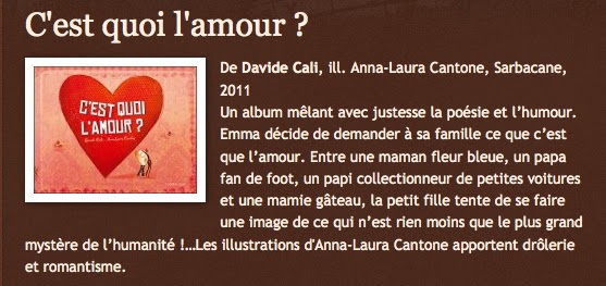 Bibliothèque de Locunolé: Dis-moi ton livre " C'est quoi l'amour ...