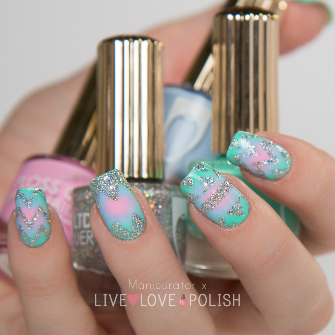 Live Love Polish - Floss Gloss Circular Gradient Glitter Easter Nail ...