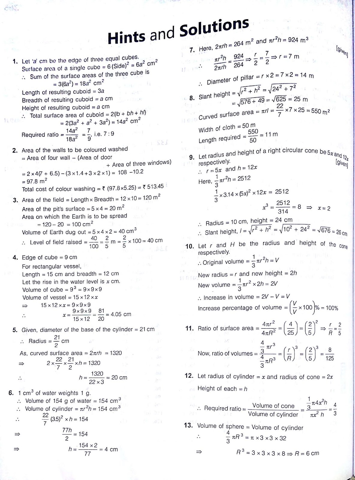 SURFACE AREA AND VOLUME OF SOLIDS math capsule