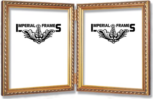 8x10 Double Frame Gold Solid Wood