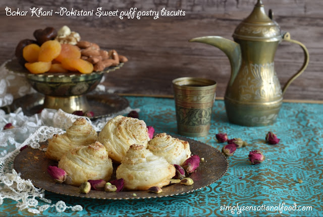 Bakar Khani ~ Sweet Puff Pastry Biscuits from Pakistan | simply.food