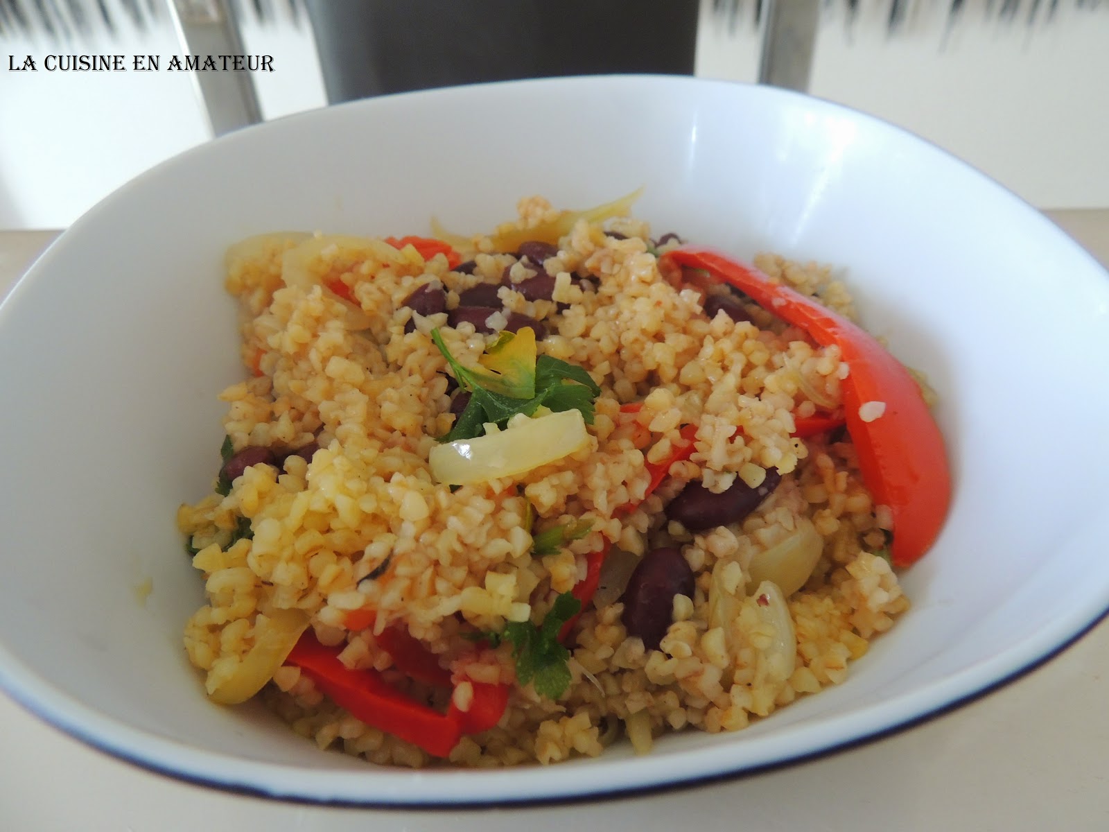 La cuisine en amateur de Maryline: Boulgour aux haricots rouges et poivrons