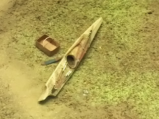 Indigenous Boats: Alaskan/Aleut Diorama, Kayaks: Peabody Museum #2