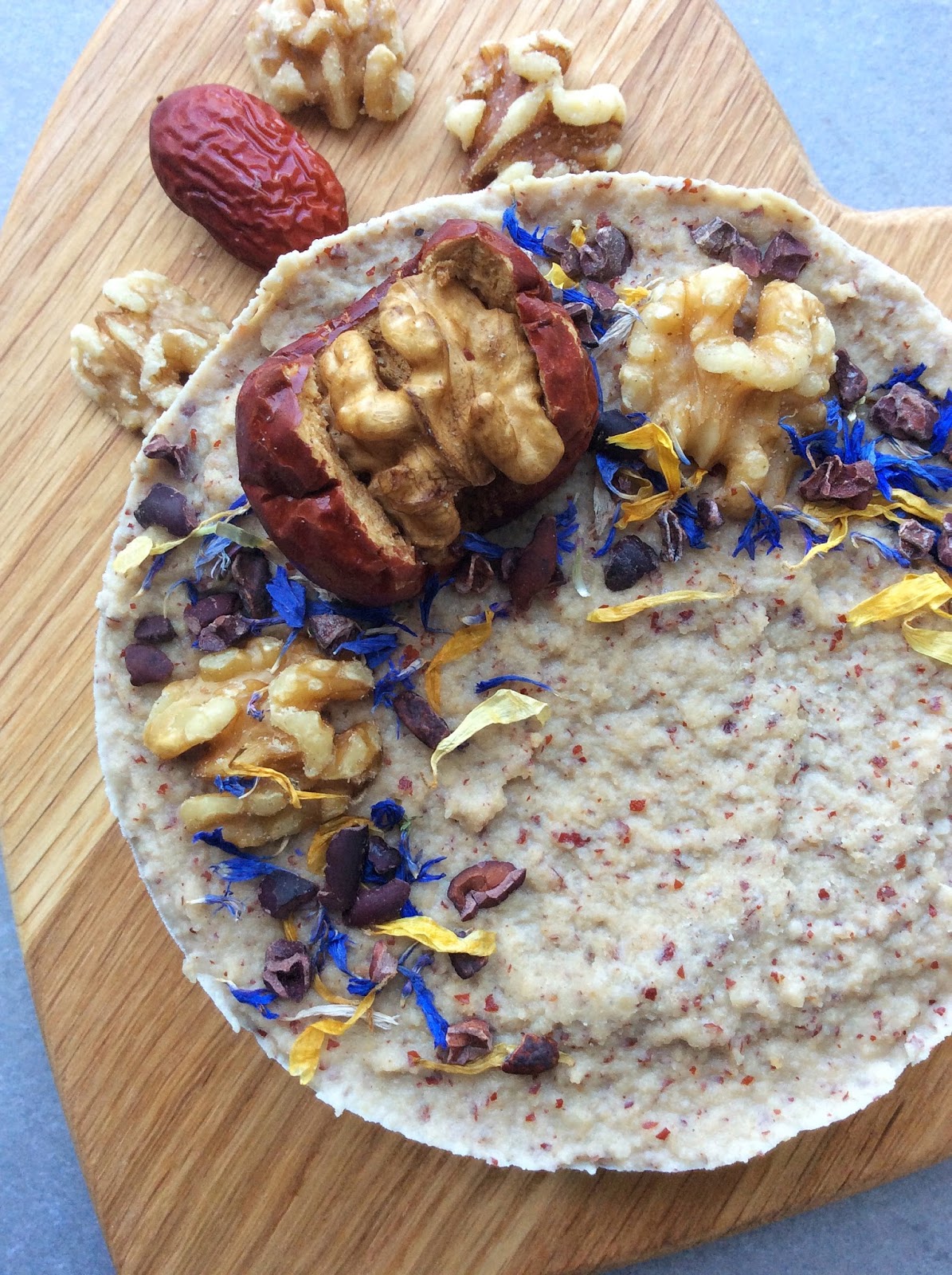 Chinese Red Date (aka Jujube) and Walnut Raw 'Cheese'cake