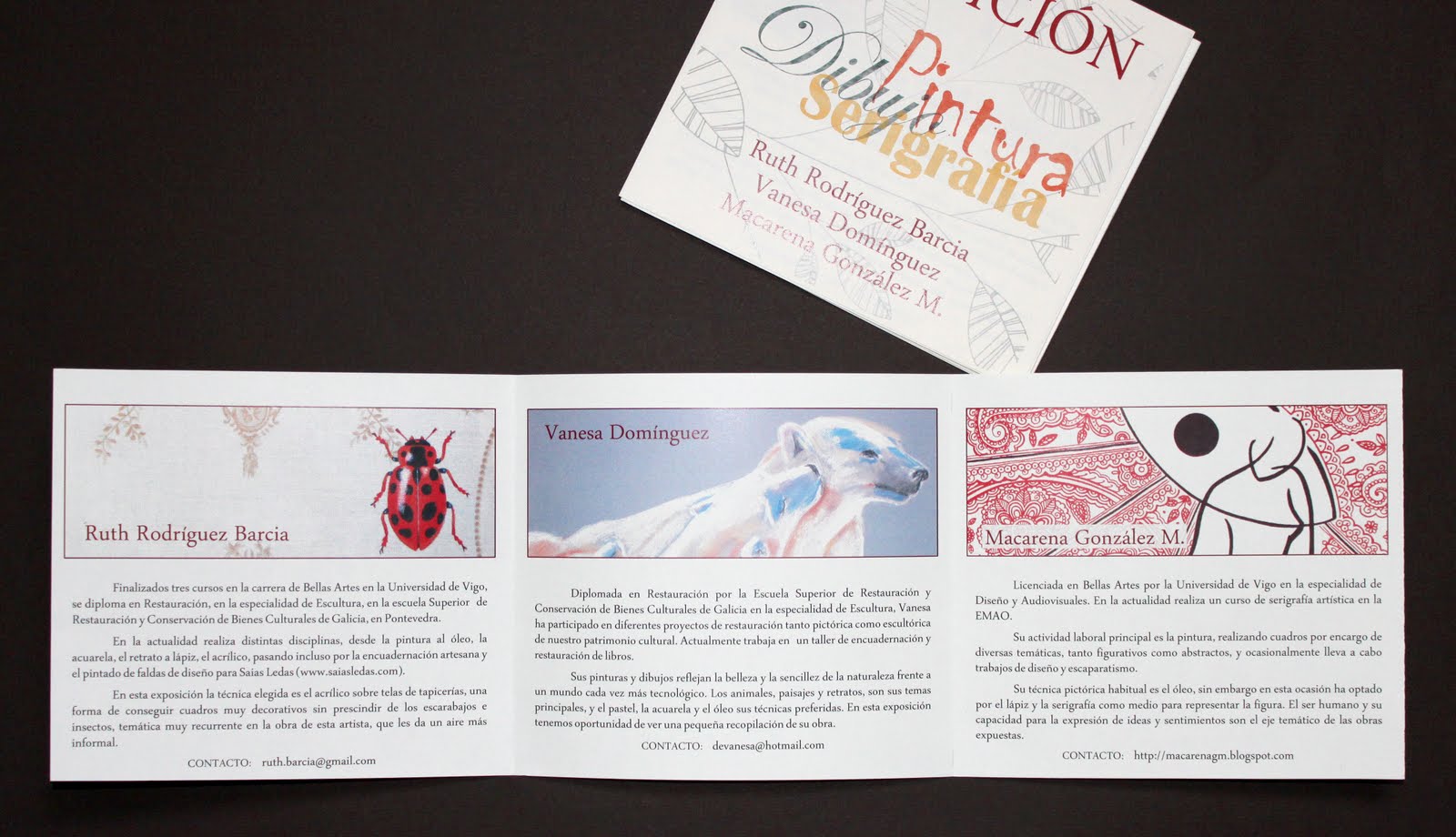 la esencia secreta...: Tríptico de exposición de arte en La Rosa Negra ...