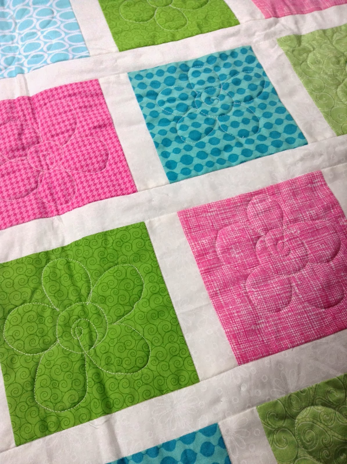 Show Me Sewing: Pink, Blue and Green Lap Quilt