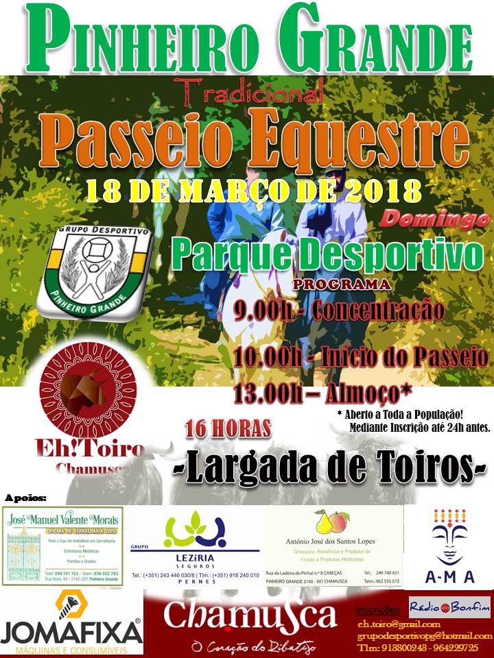 PINHEIRO GRANDE (Chamusca) : Passeio Equestre 2018 (NOVA DATA) (08/04 ...