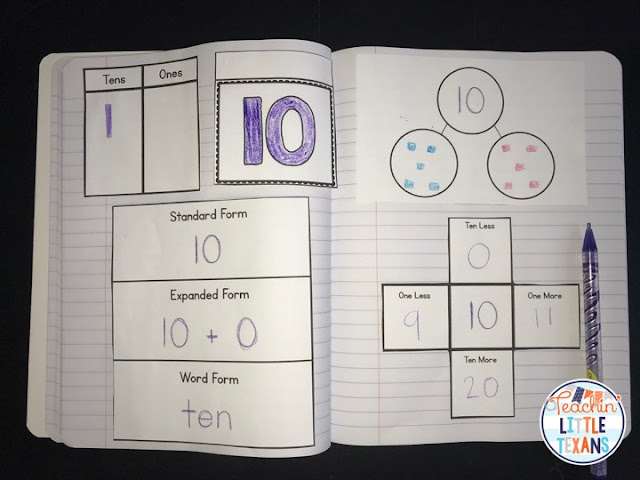 Teachin' Little Texans: Kinder & First Grade Math Notebook Printables
