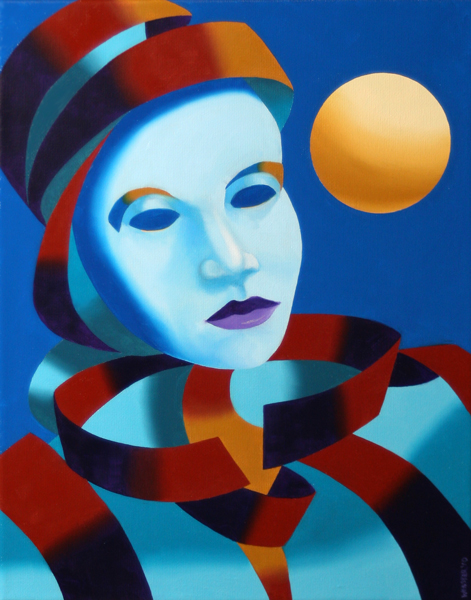 Daily Painters of California: Mark Webster - Abstract Blue Mask with ...