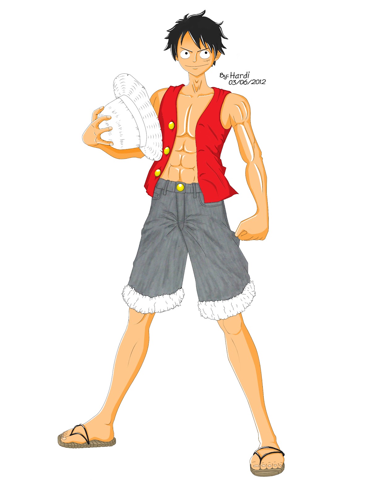 Hardi's Blog: How I Draw Monkey D Luffy (One Piece).