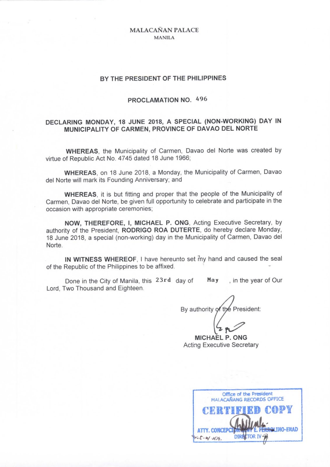 Philippine Holidays: Special (Non-Working) Day in Carmen, Davao del ...