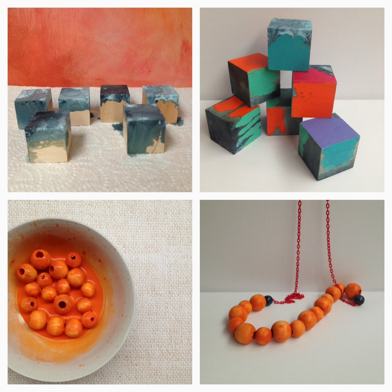 handmadelife: PROJECTS OF THE WEEK - WOOD BLOCKS AND LACE BOWLS