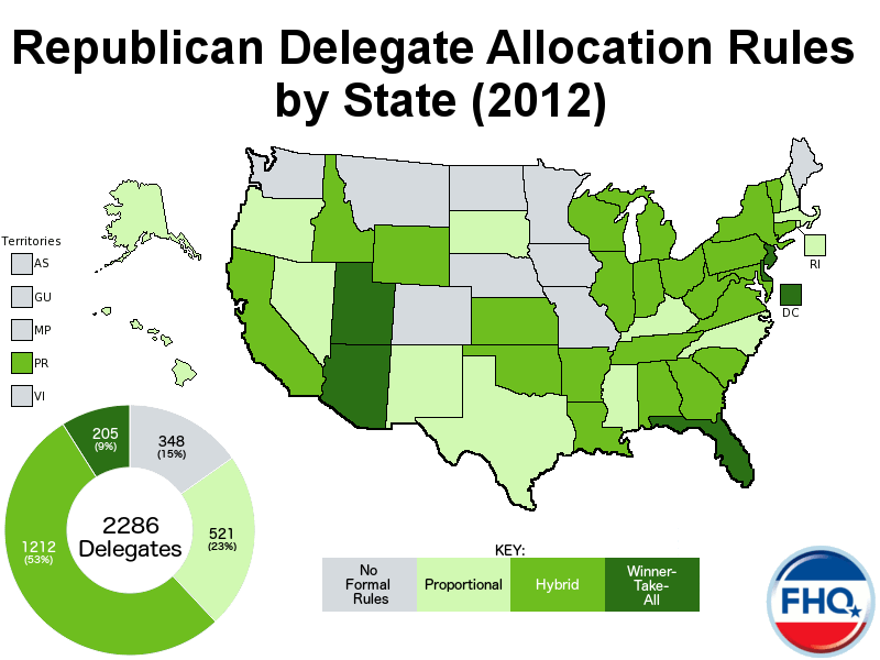 Presidential Delegates By State Map - Map