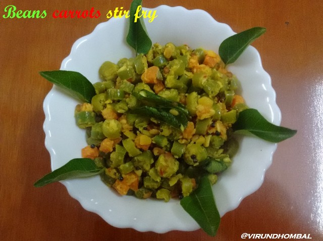 Beans Carrot Stir Fry - Beans Carrot Poriyal/Thuvaram
