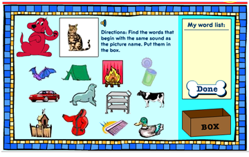 Learning with Games: Clifford the Big Red Dog: Sound match
