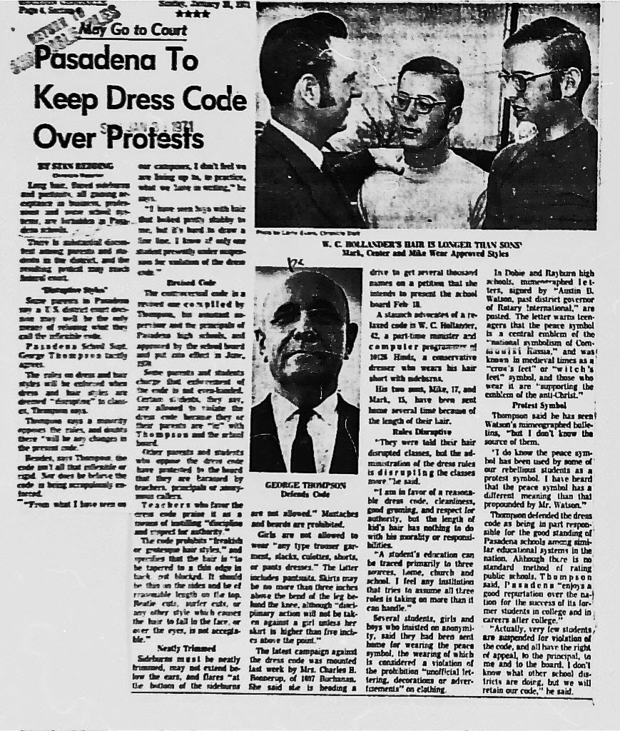 South Belt Houston Digital History Archive: Early 70s PISD Dress Code ...