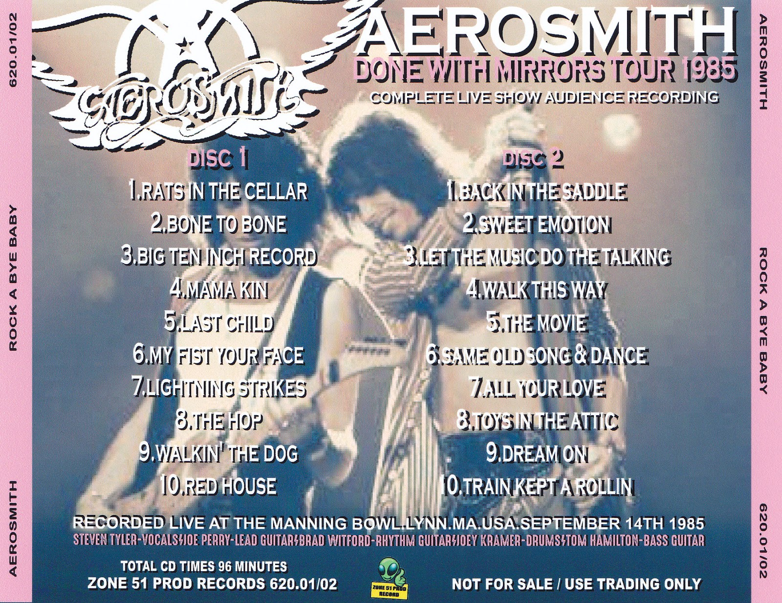 AEROSMITH BOOTLEGS COVER ARTS: ROCK A BYE BABY ( lynn 1985 )