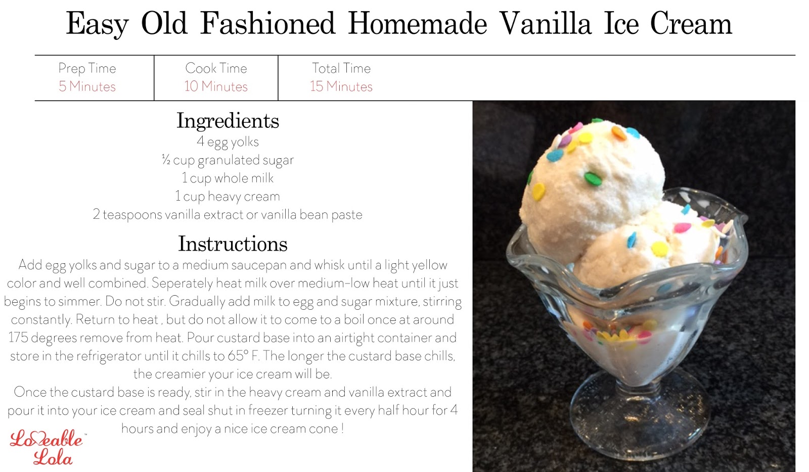 Loveable Lola: Summertime Ice Cream Recipe
