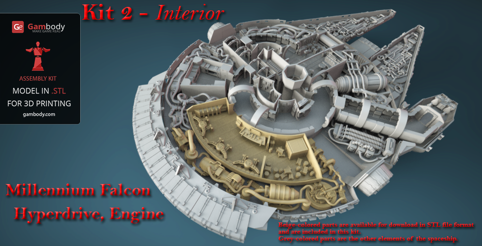 Millennium Falcon Interior 3D Printable Parts Kit 2: Hyperdrive and Engineering | Nixon's 3D Models