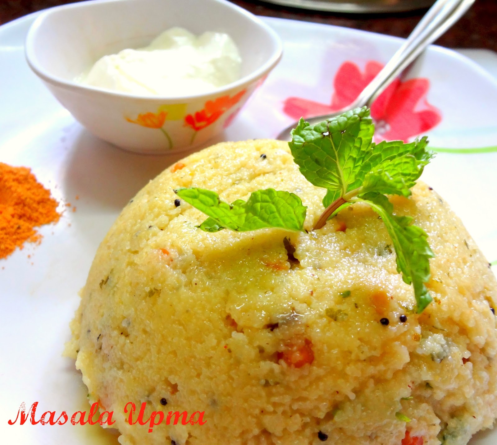 Rava Masala Upma ( Semolina cooked with Indian spices and veggies)