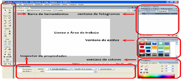 conociendo el manejo de fireworks cs3: Entorno de Fireworks cs3