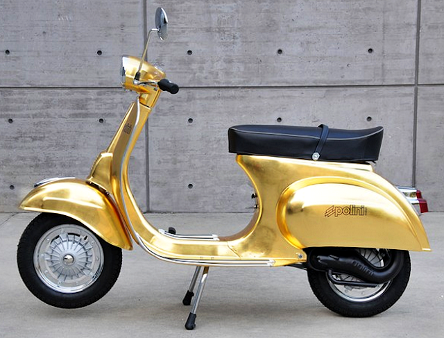 The Vespa Polini Gold - Vespa Modif Unik Dengan Balutan Emas 23 Karat ...