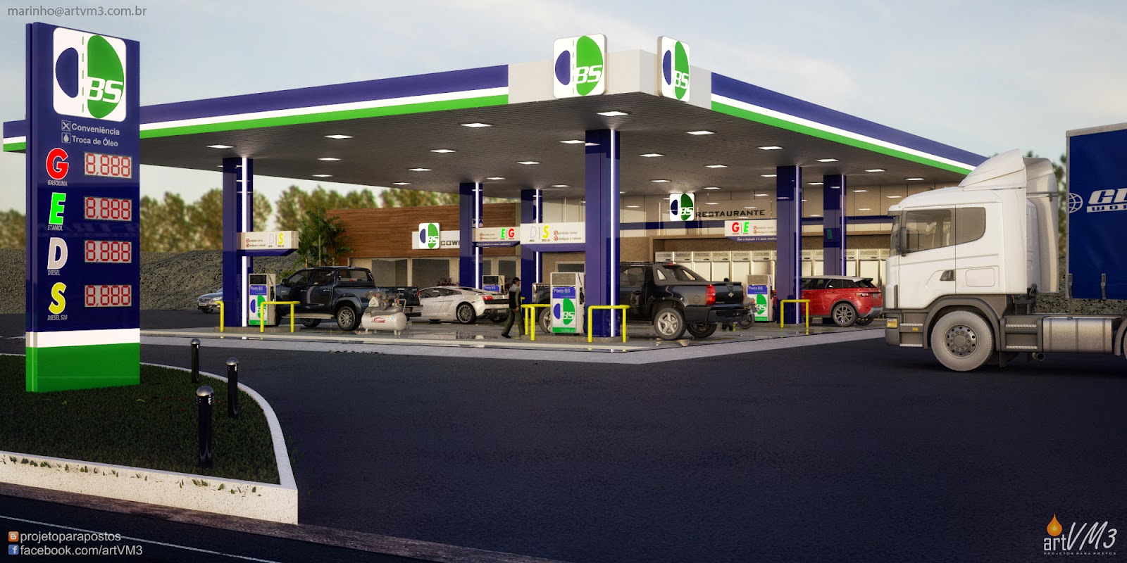 Petrol Design | Projeto para Postos - (44) 9809.9023 - contato@petroldesign.com.br: Projeto 3D ...