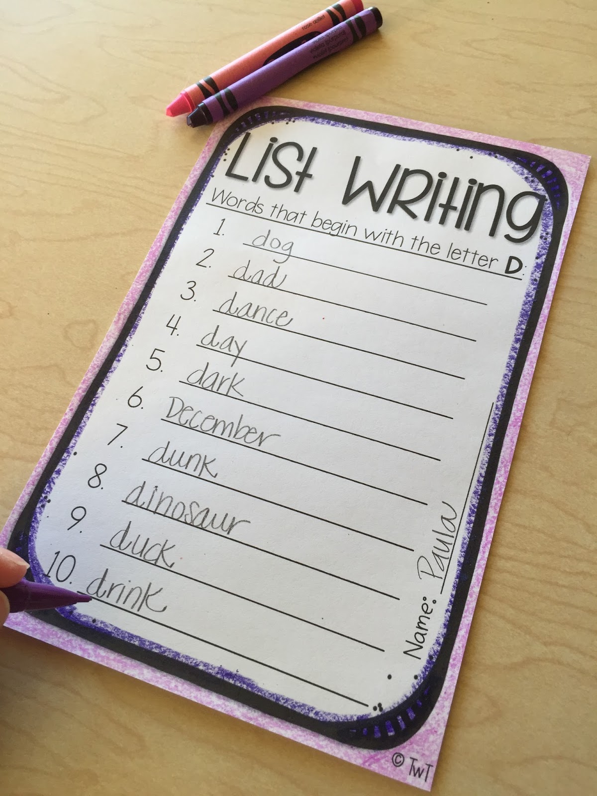 Teaching With Terhune: List Writing Prompts and Extension Activities