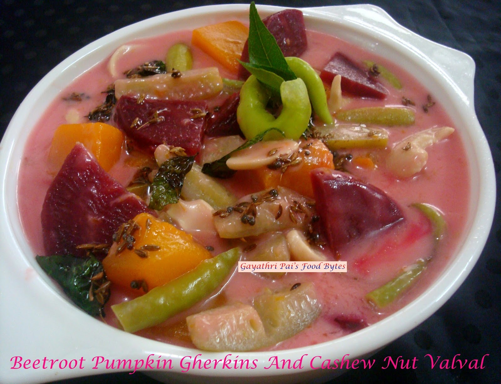 Gayathri Pai's Food Bytes: Valval-2 Vegetables cooked in coconut milk