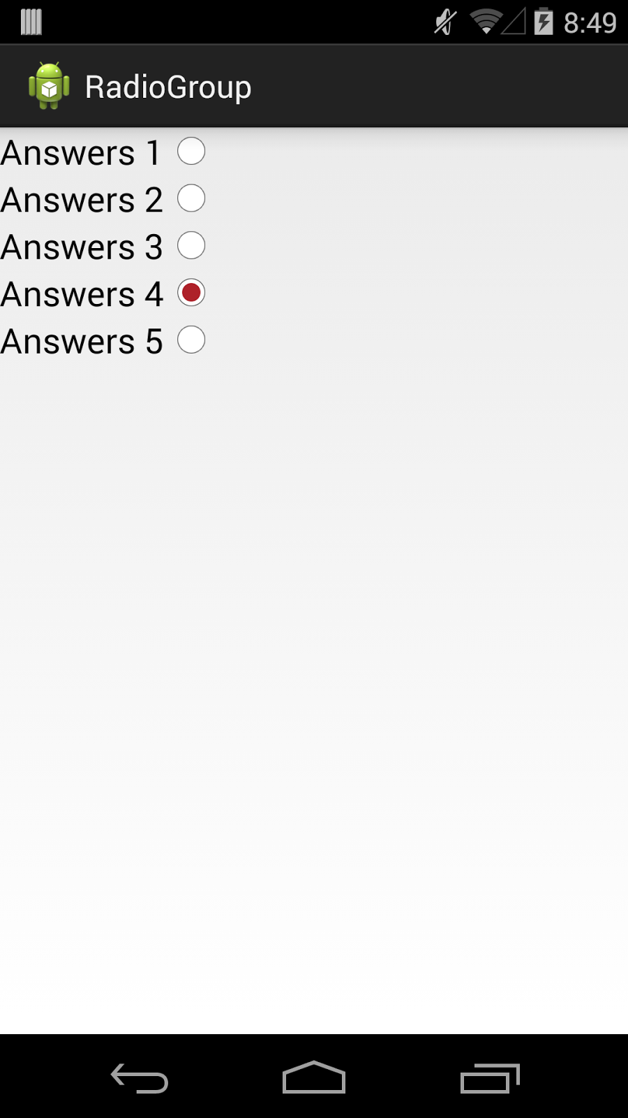 Android Beginning Bunch: Create RadioGroup Programmatically in Android Android Beginning Bunch: Create RadioGroup Programmatically in Android