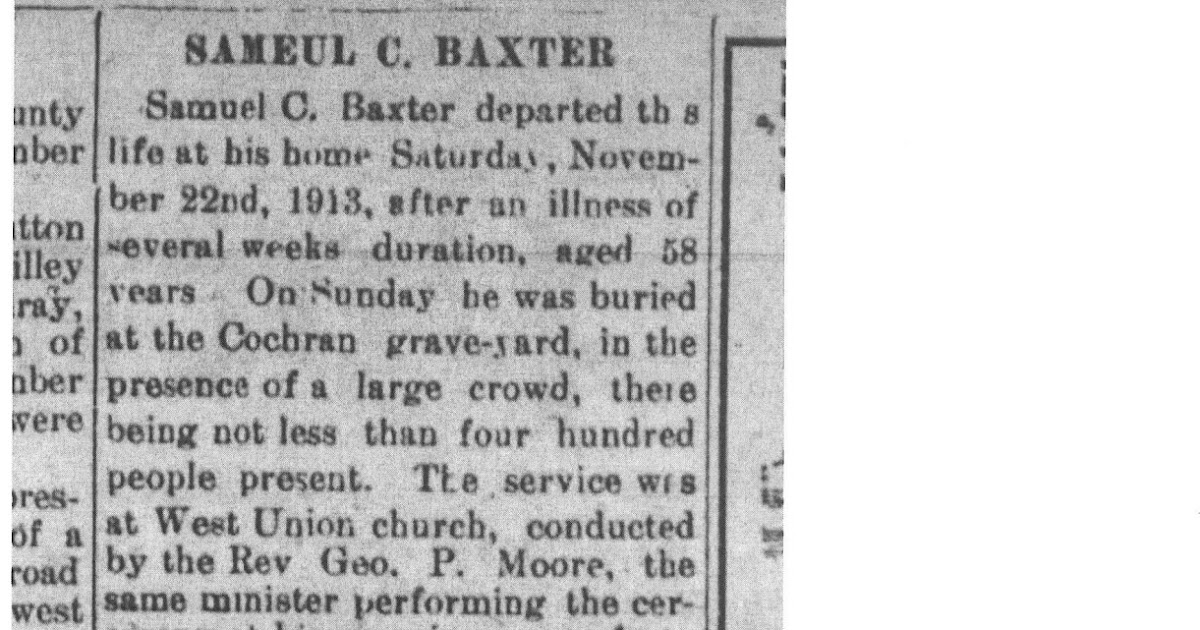 Pocahontas Commentator Plus: In Memory of Sam Baxter