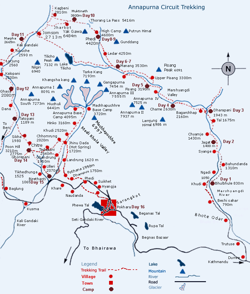 ANNAPURNA CIRCUIT, Nepal: MAP & LOCATION