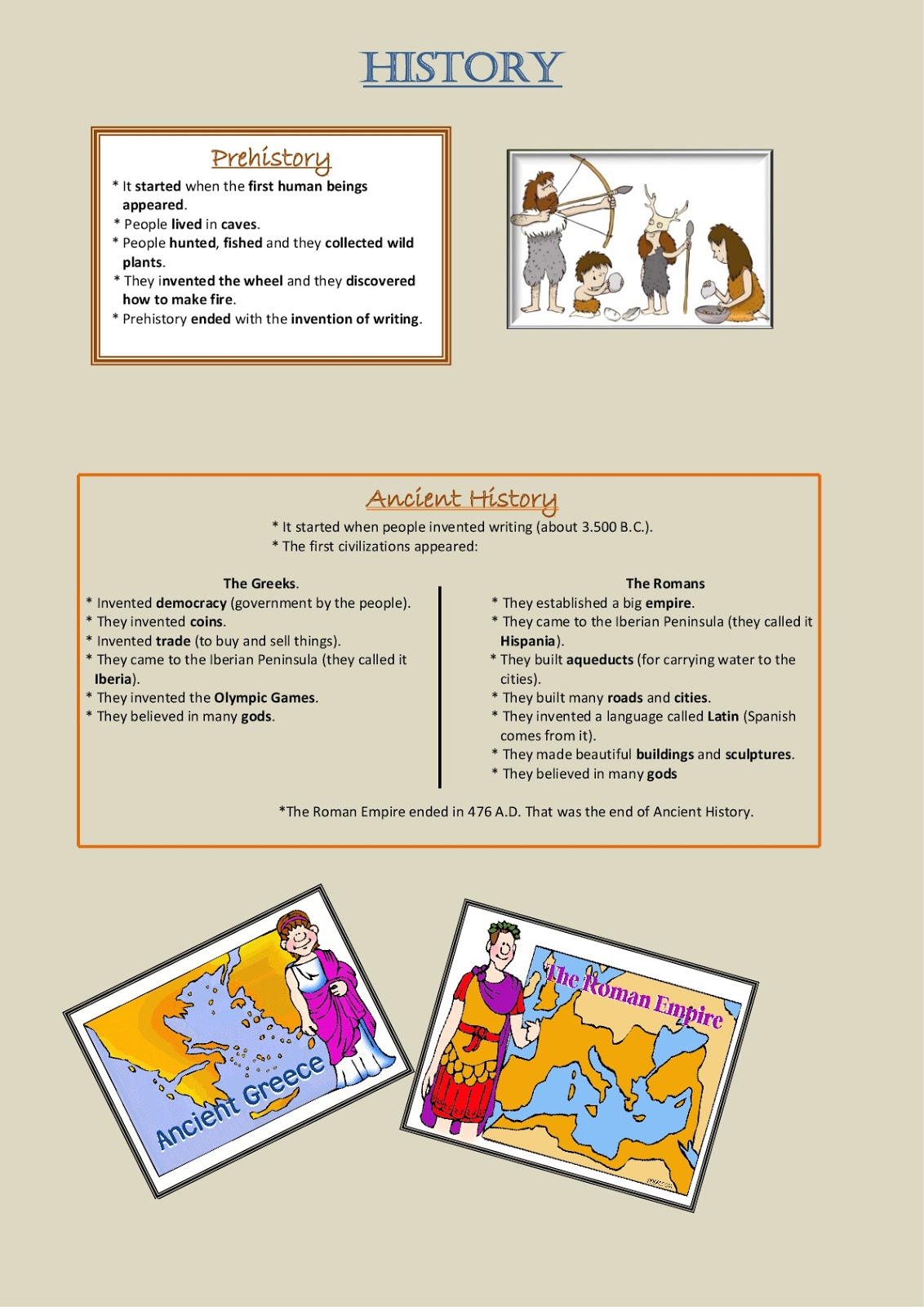 Learning Experiences: Unit 5: History.