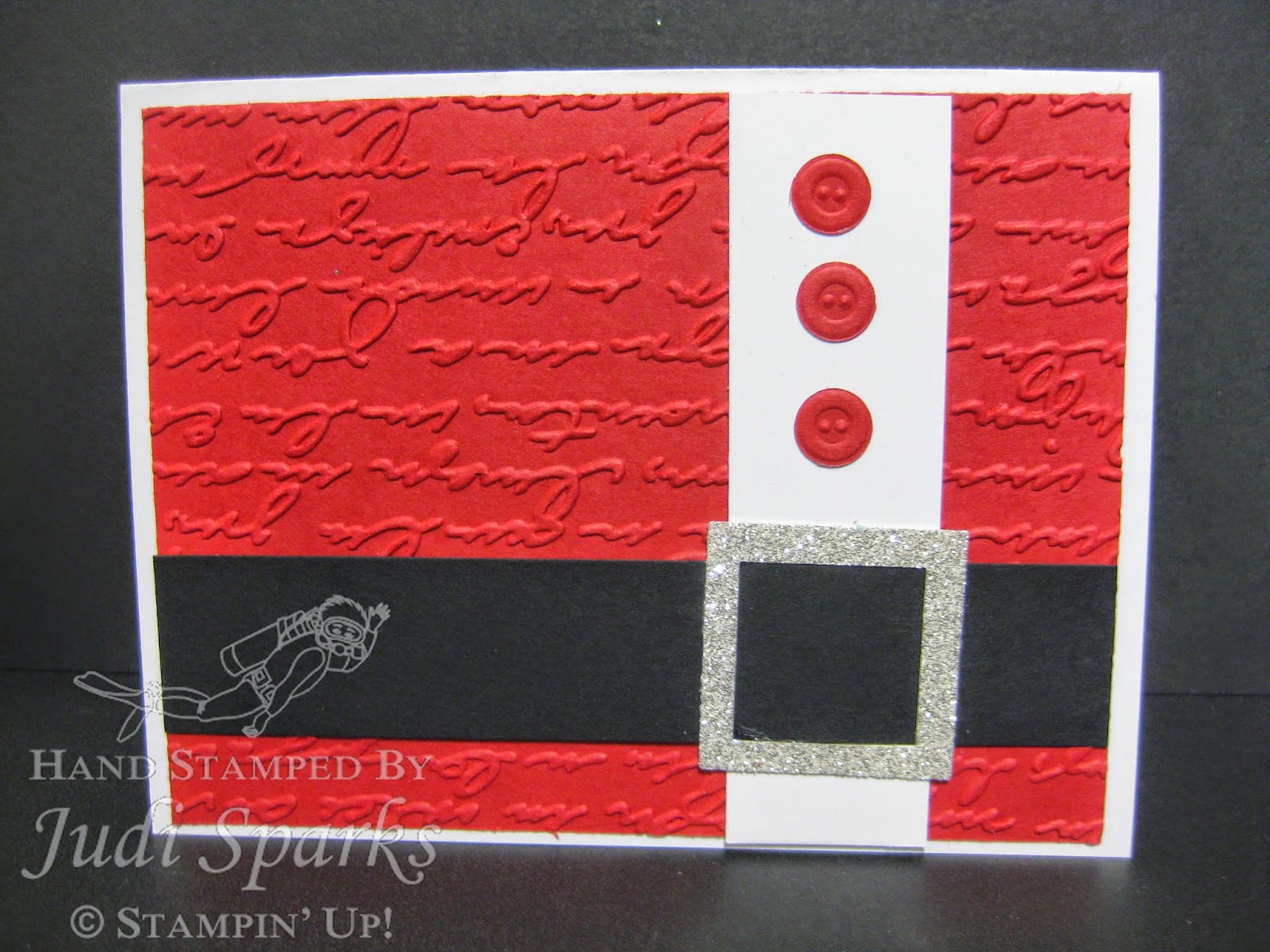 Judi's Cuties: Santa Suit Card