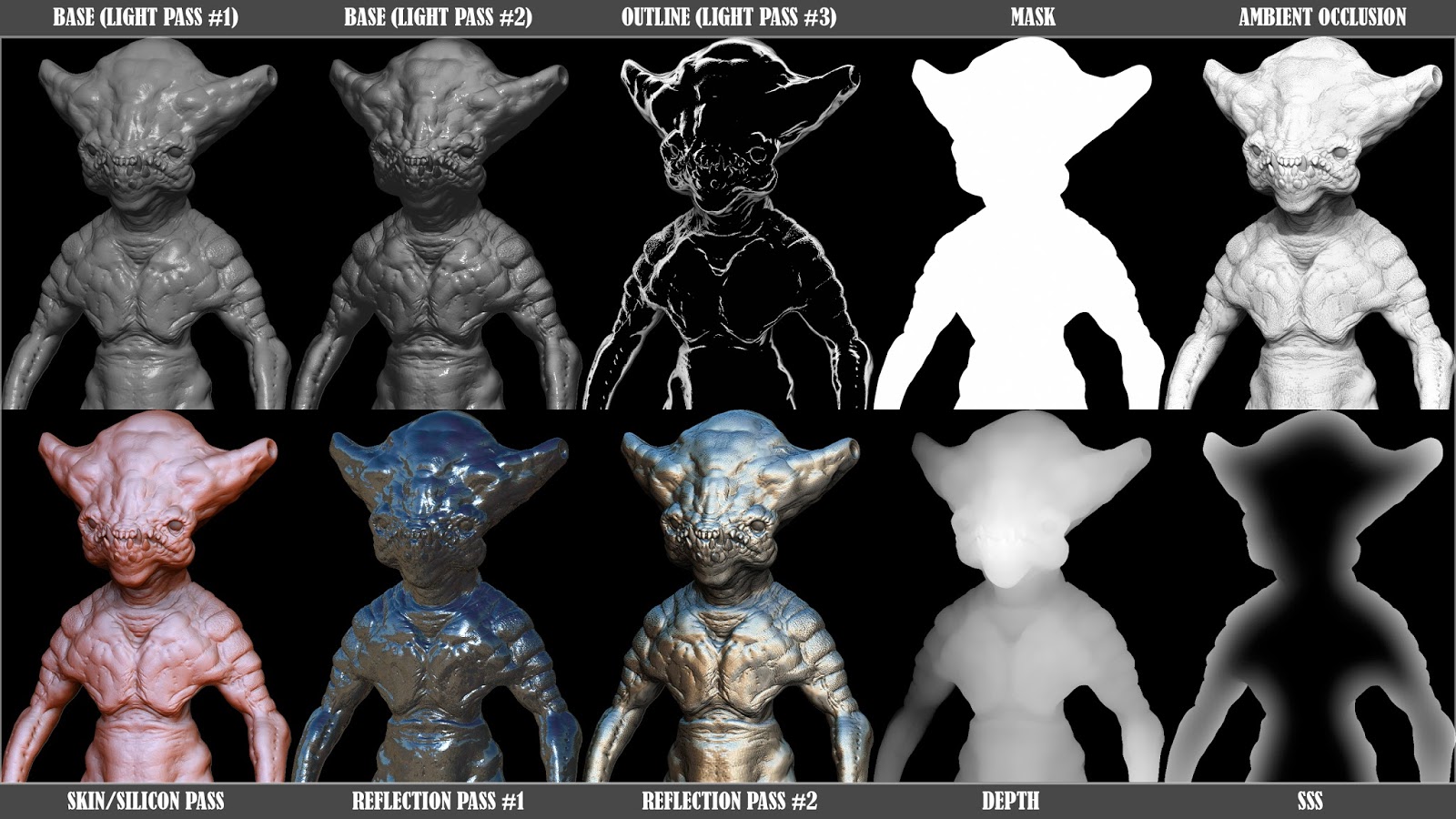 Art of Skyler Greencorn: Invader ZBrush Creature Study