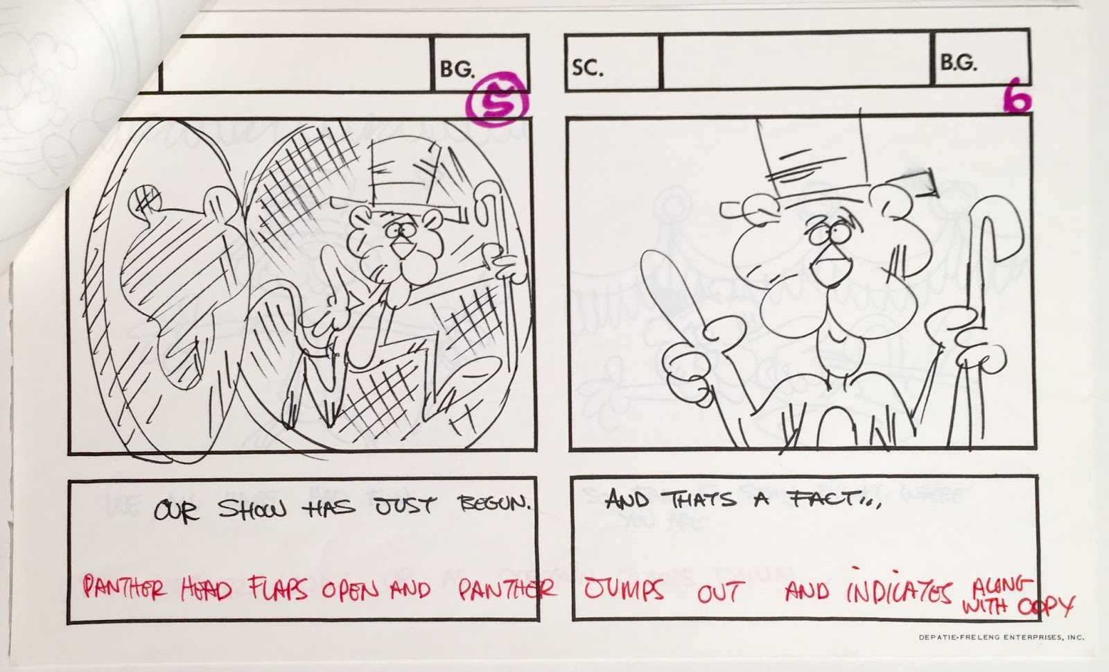Animation Collection: Complete 8 Page Pink Panther Teaser Storyboard ...