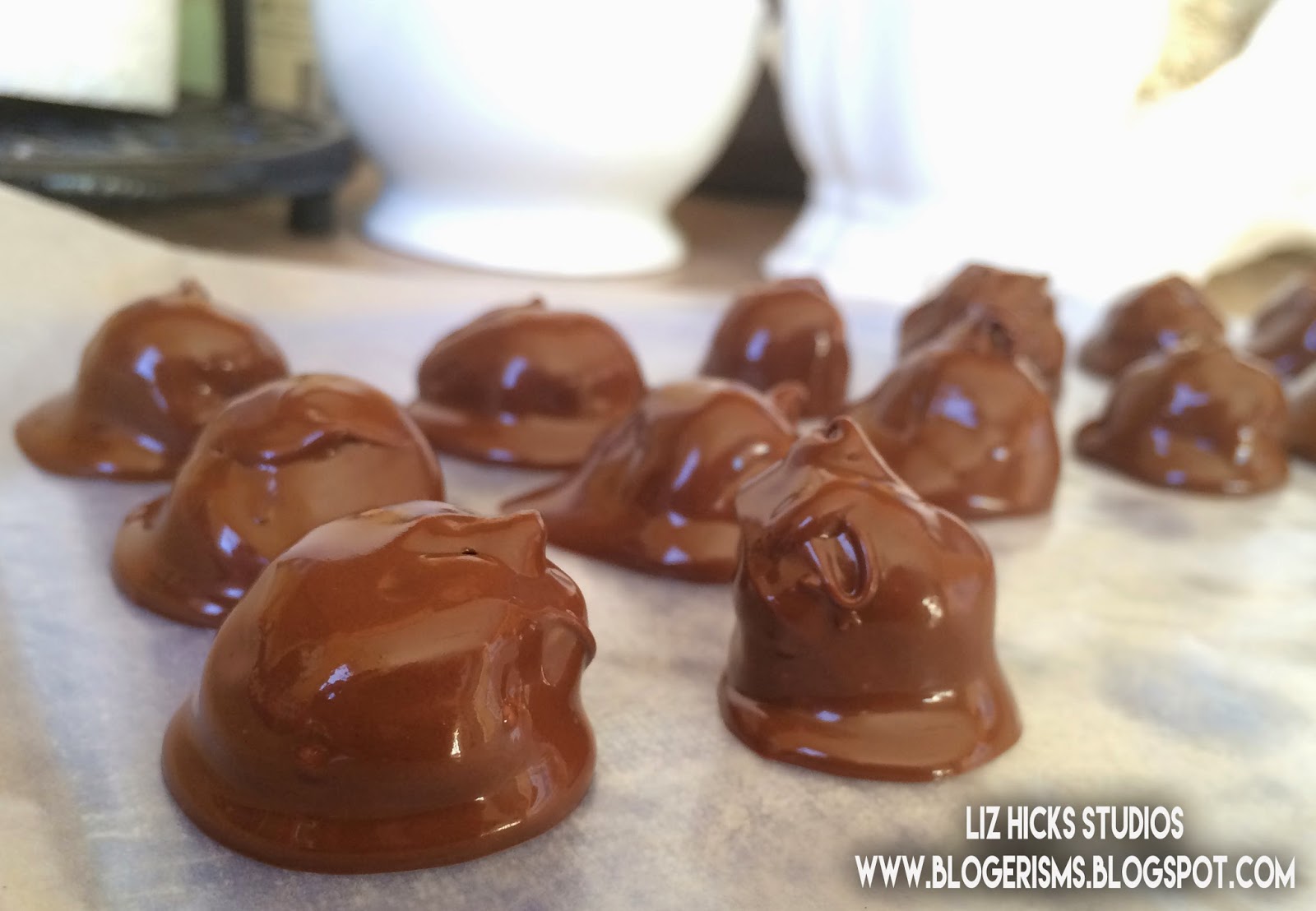 Liz Hicks Studios: Chocolate Covered Caramel Wrapped Marshmallows- AKA ...