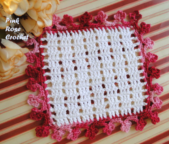 Pink Rose Crochet: Centrinho Porta-Copos Mini Mat Coasters