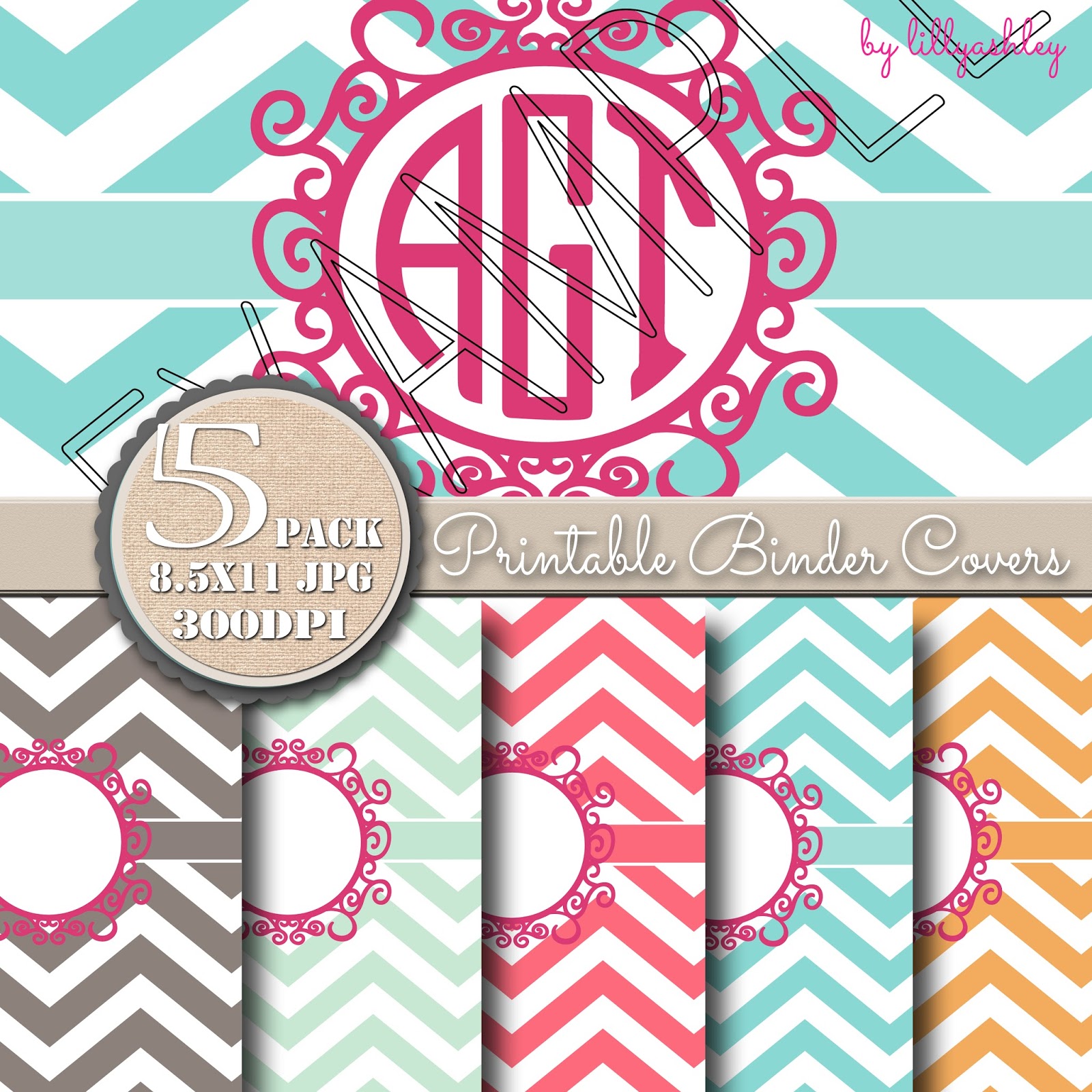 Chevron Binder Cover Templates