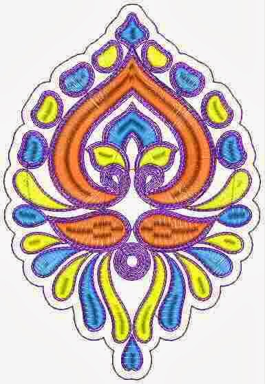 EmbDesignTube: Contrast Color Embroidery Cording Patch Work Designs