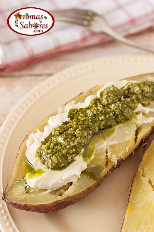 Aromas e Sabores: Batata doce assada em micro ondas com cream cheese e ...