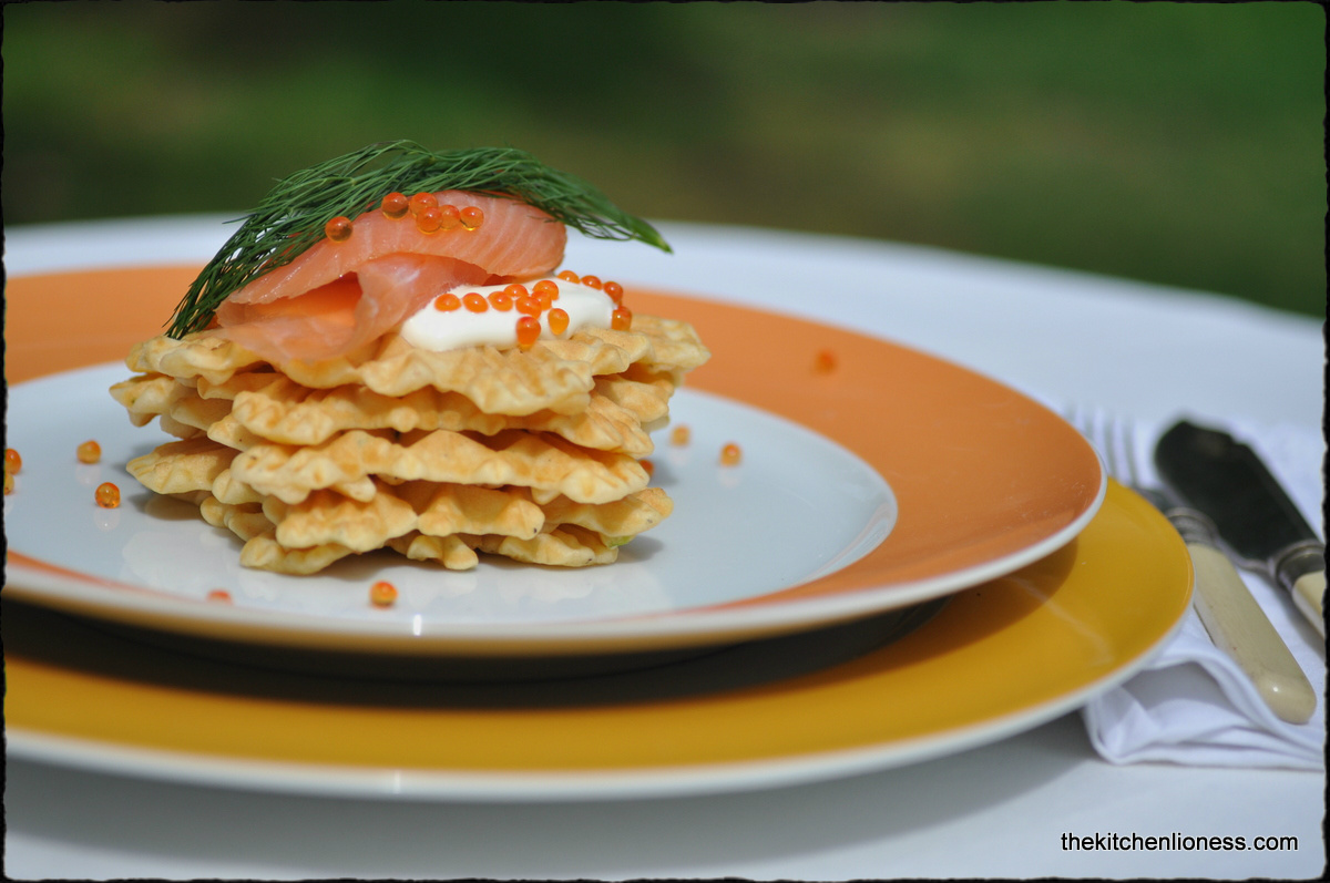 The Kitchen Lioness: FFwD - Smoked Salmon Waffles