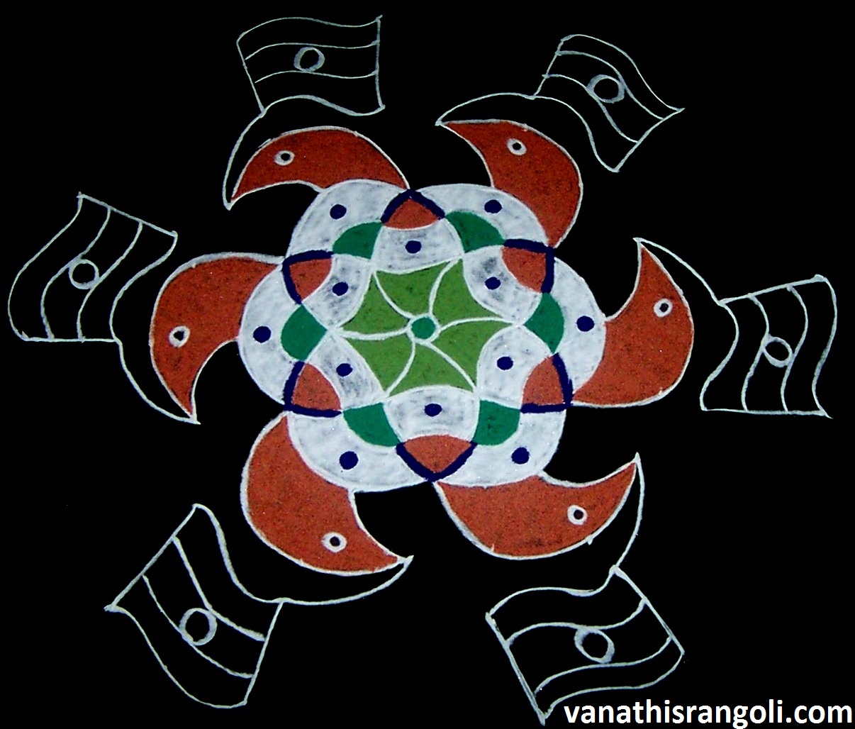 Vanathi's Rangoli / Kolangal: Indian Republic Day Rangoli - Bird,Flag ...