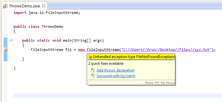 Selenium-By-Arun: 234. Using throws in exception handling