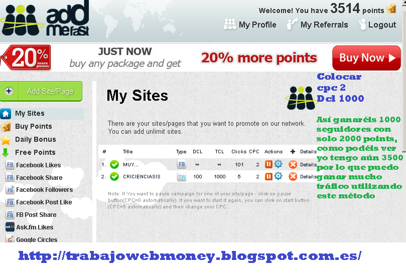 GANAR DINERO CON TU WEB: ADDMEFAST,GANA MILES DE SEGUIDORES PARA TU WEB