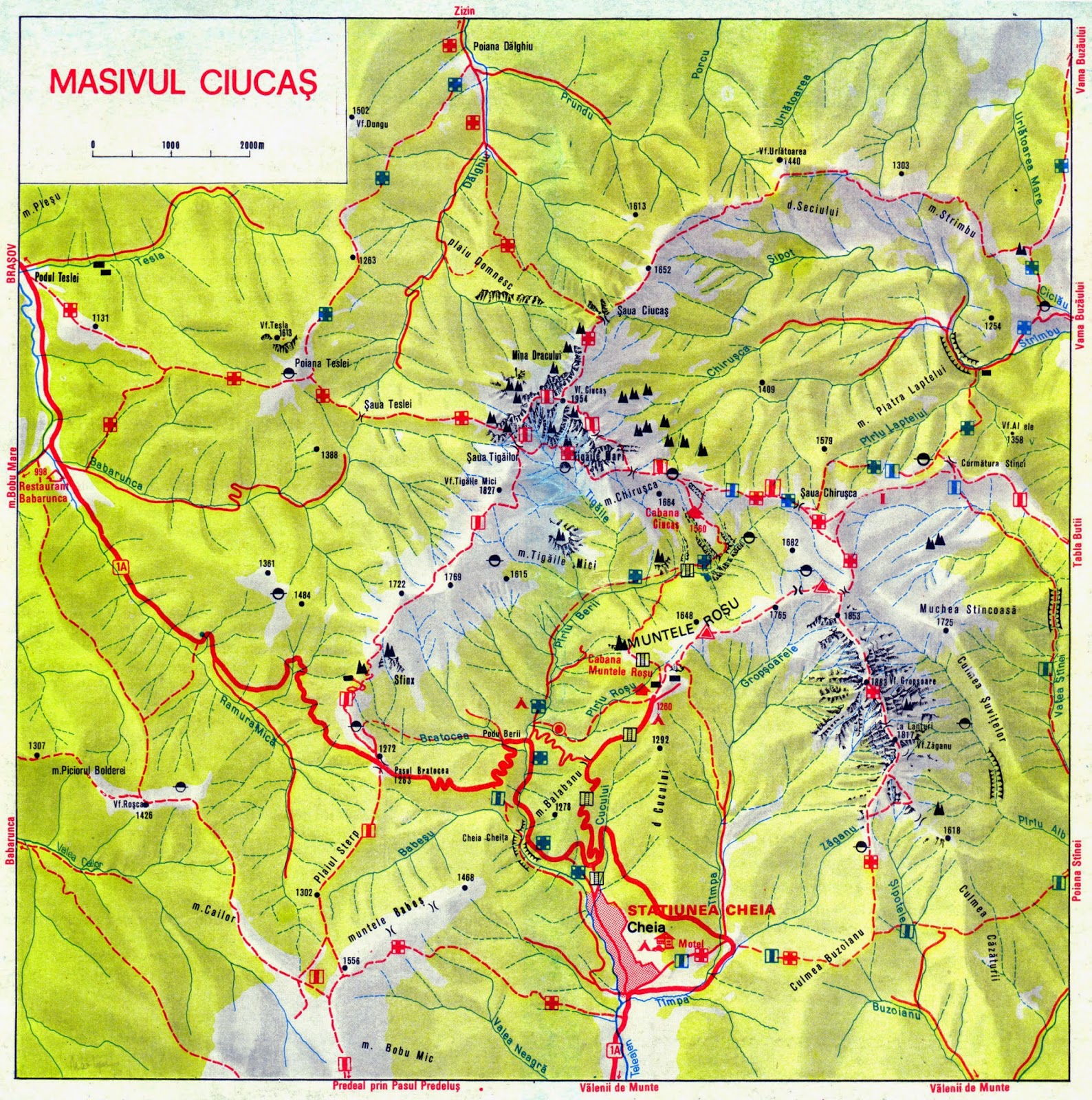 Harta Trasee Montane: Harti turistice trasee montane Romania