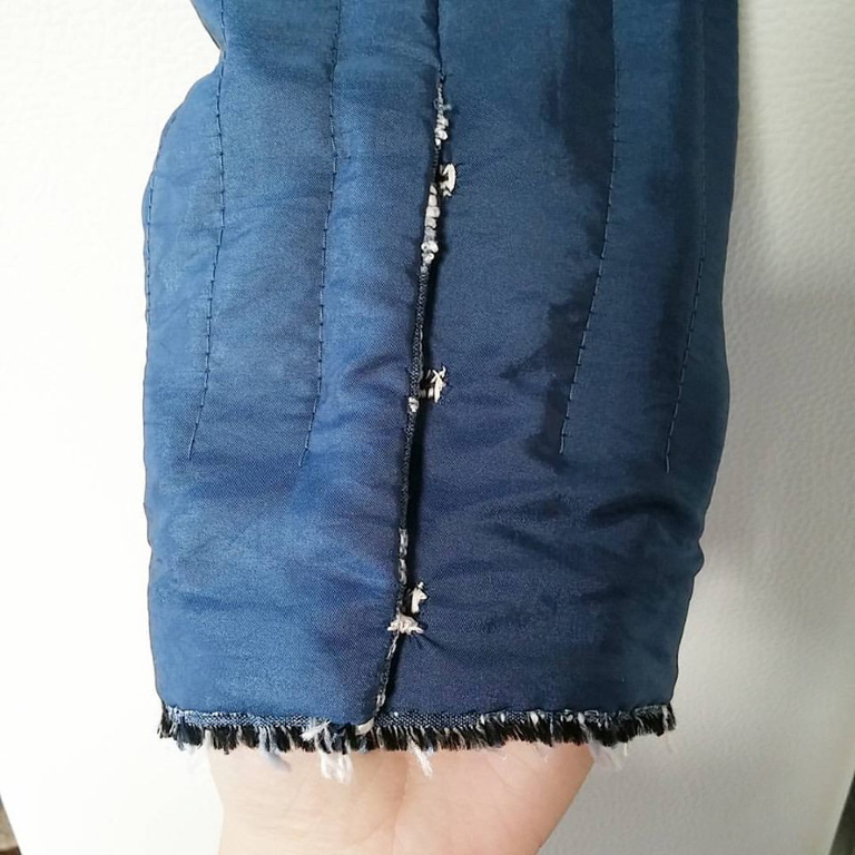 Couture et Tricot: Denim Couture Jacket: The long awaited sleeve cuff ...