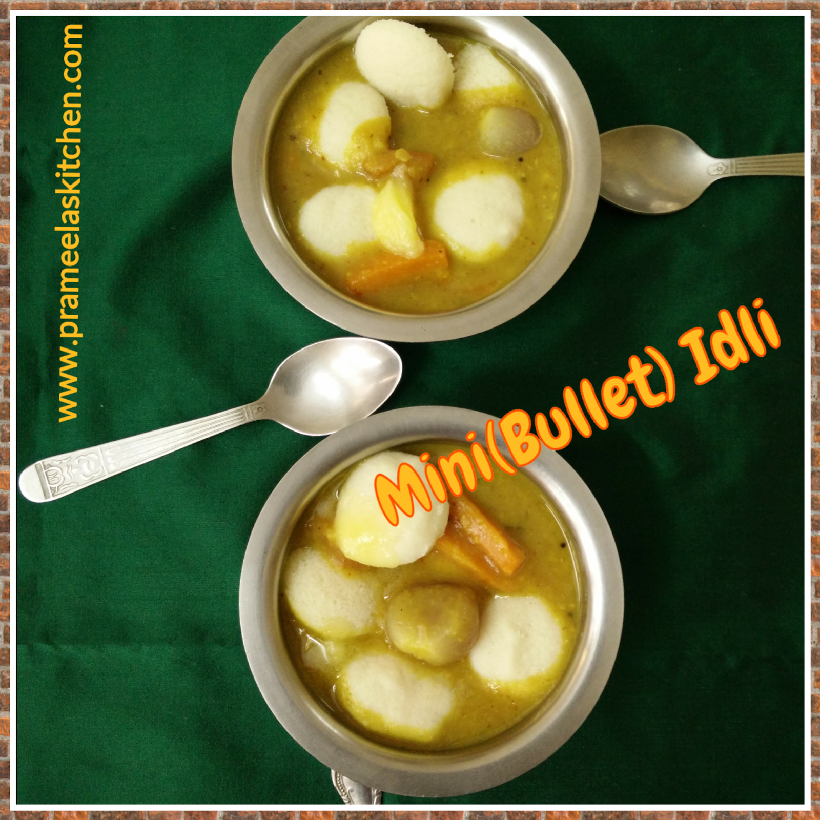 Welcome to Prameela's Kitchen: Mini Idli/Bullet Idli/Button Idli