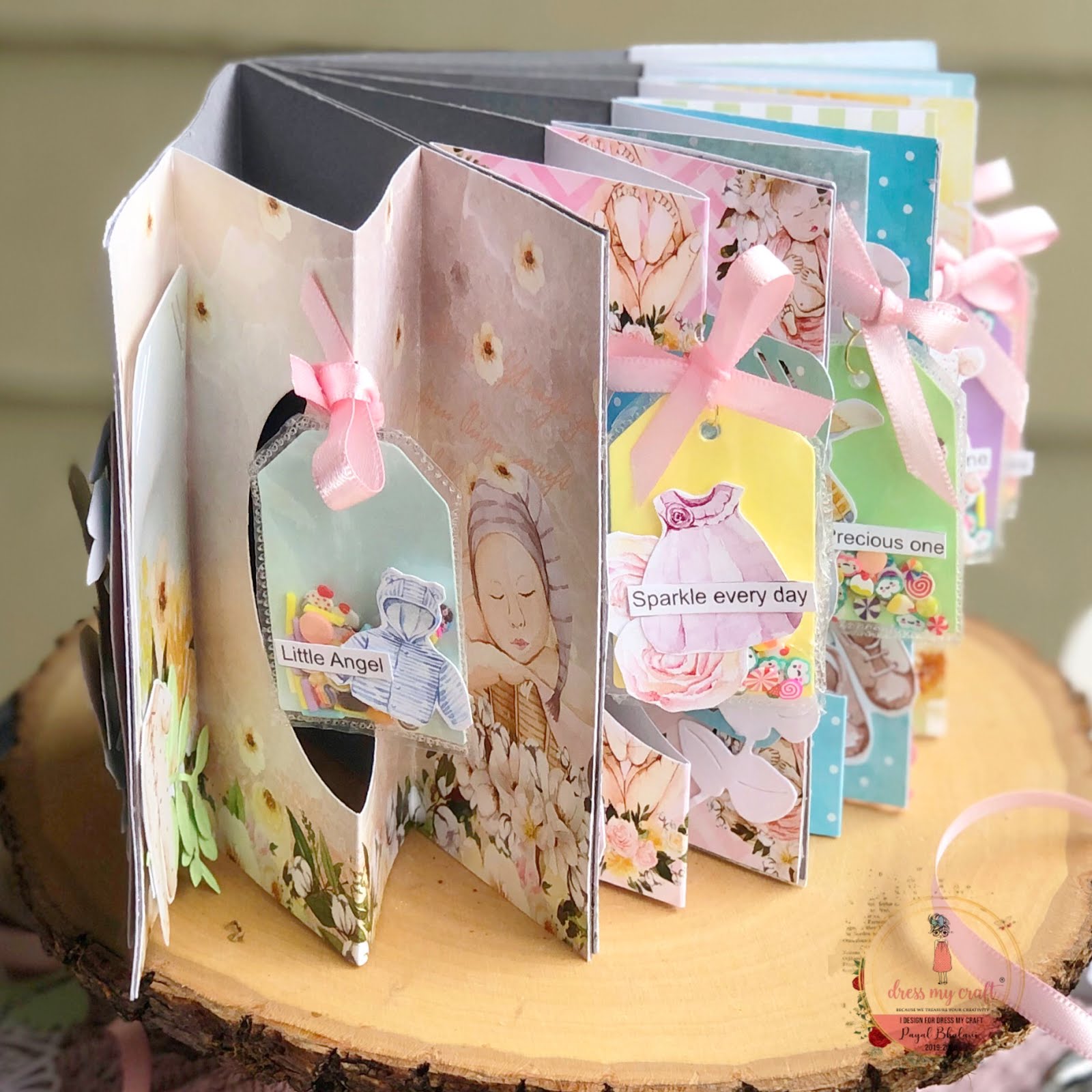 Dress My Craft: Mini Album Using Mini Moo Papers and Shaker Slices